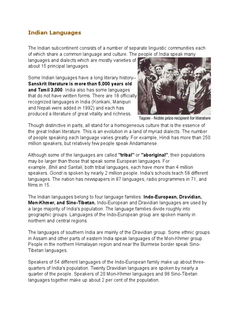 A Linguistic Tapestry: An Overview of the Diverse Languages of India ...