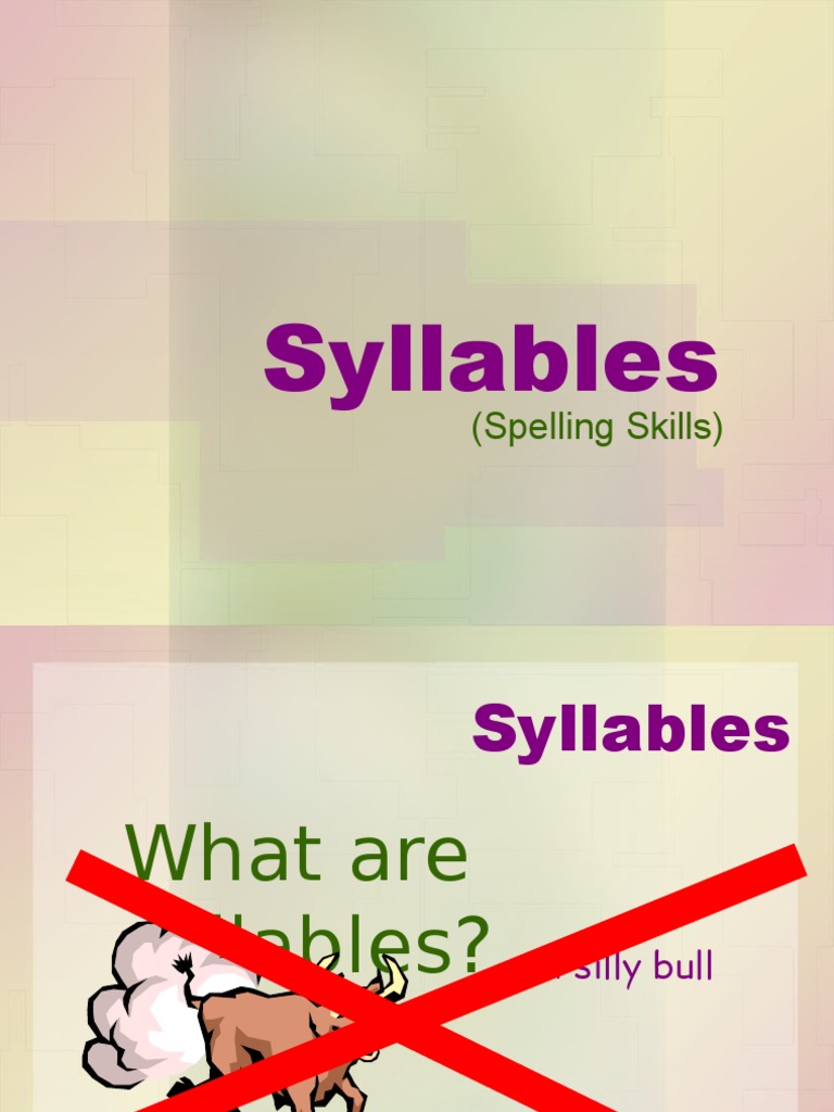 Syllables: (Spelling Skills) | PDF