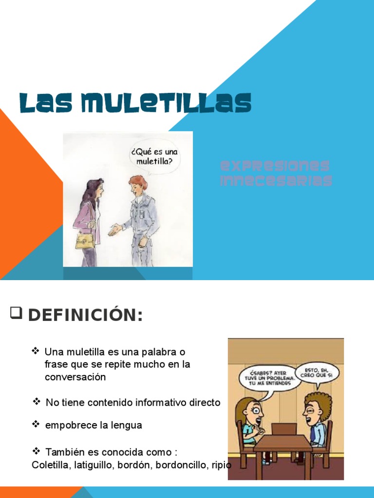 Definición y ejemplos de muletillas | PDF | Morfología Lingüística ...