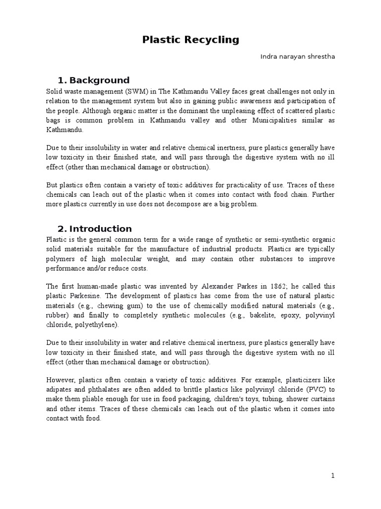 Plastic Recycling | PDF | Biodegradation | Plastic