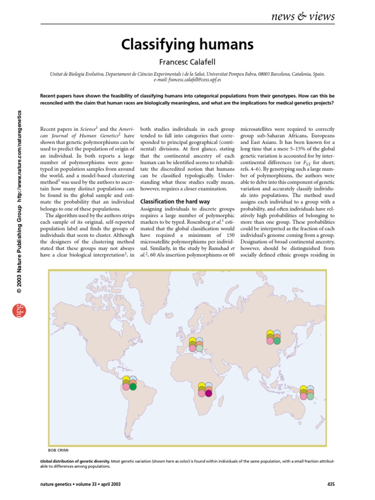 Classifying Humans | PDF | Mitochondrial Dna | Single Nucleotide ...