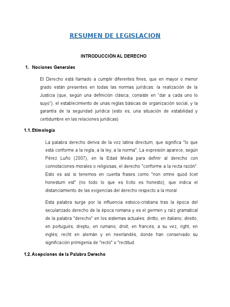Resumen de Legislacion | PDF | Justicia | Crimen y violencia