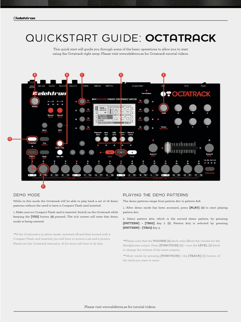 Know How Octatrack Quick Start 0 | PDF | Computing | Computing And ...
