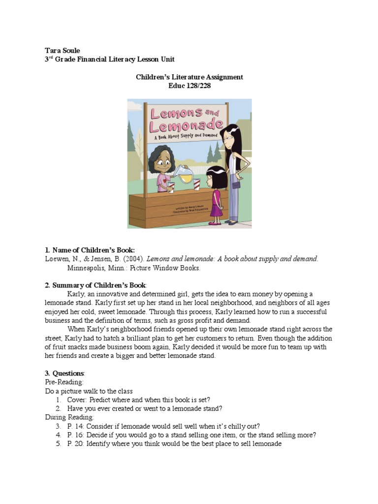 3rd Grade Financial Literacy Unit Plan | PDF | Rubric (Academic ...