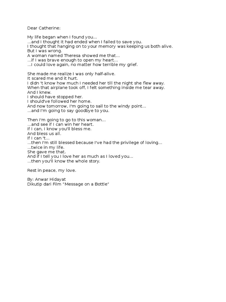 Dear Catherine (Second Letter) | PDF