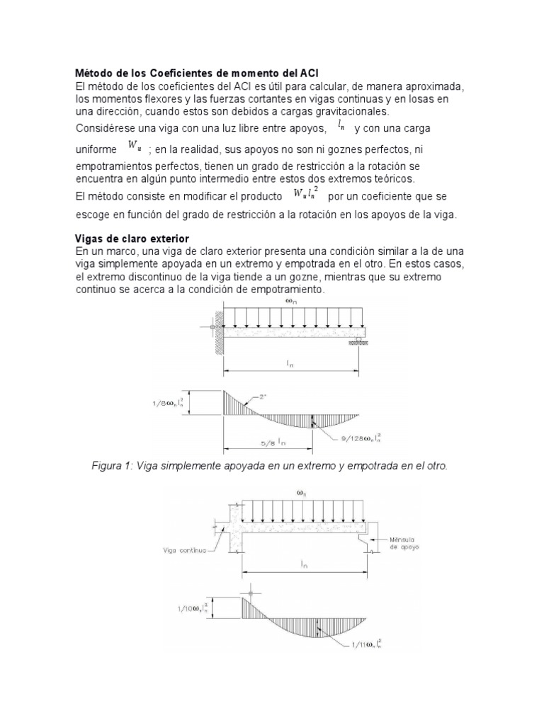 03 Coeficientes de Momento ACI | Descargar gratis PDF | Elasticidad ...