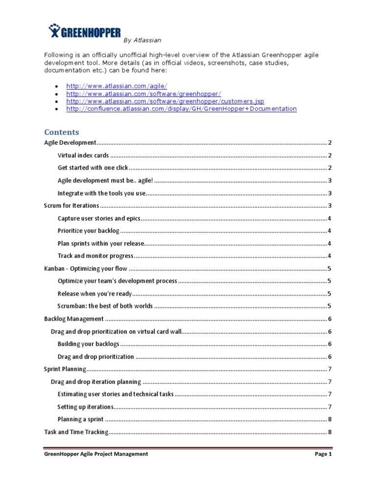 GreenHopper Product Overview | PDF | Scrum (Software Development ...
