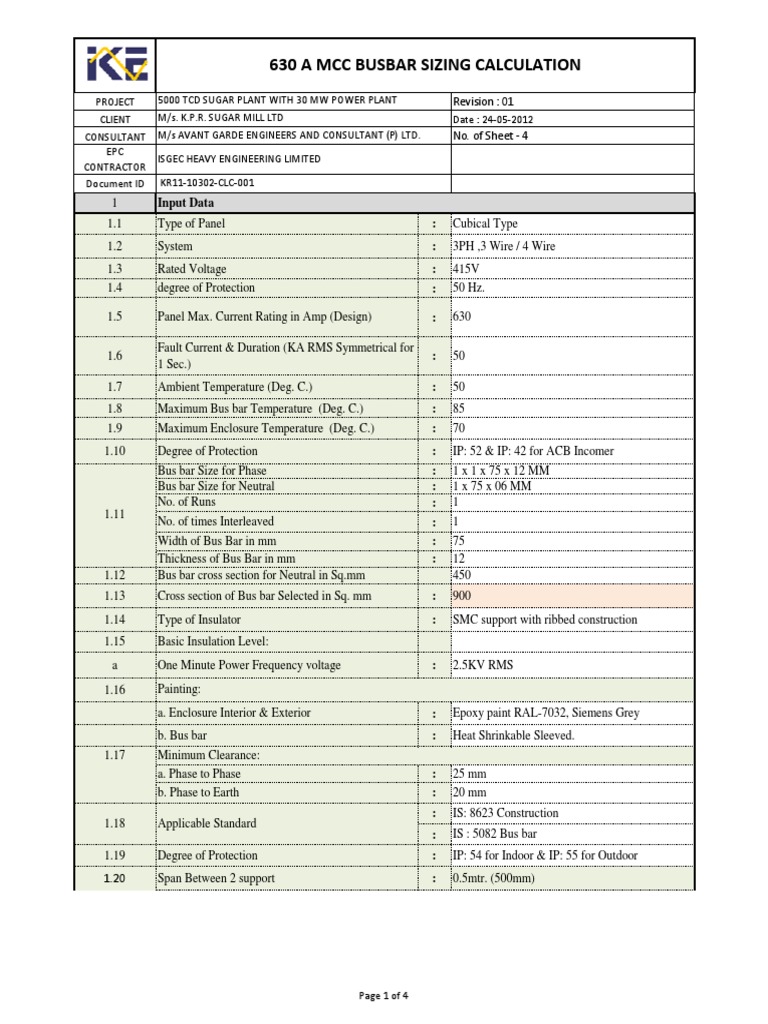Busbar Sizing | Electric Current | Electrical Engineering