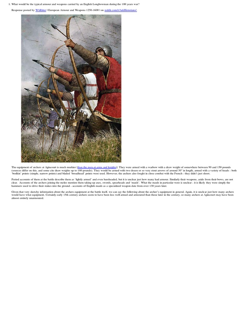 English Longbowman | Battle Of Agincourt | Archery