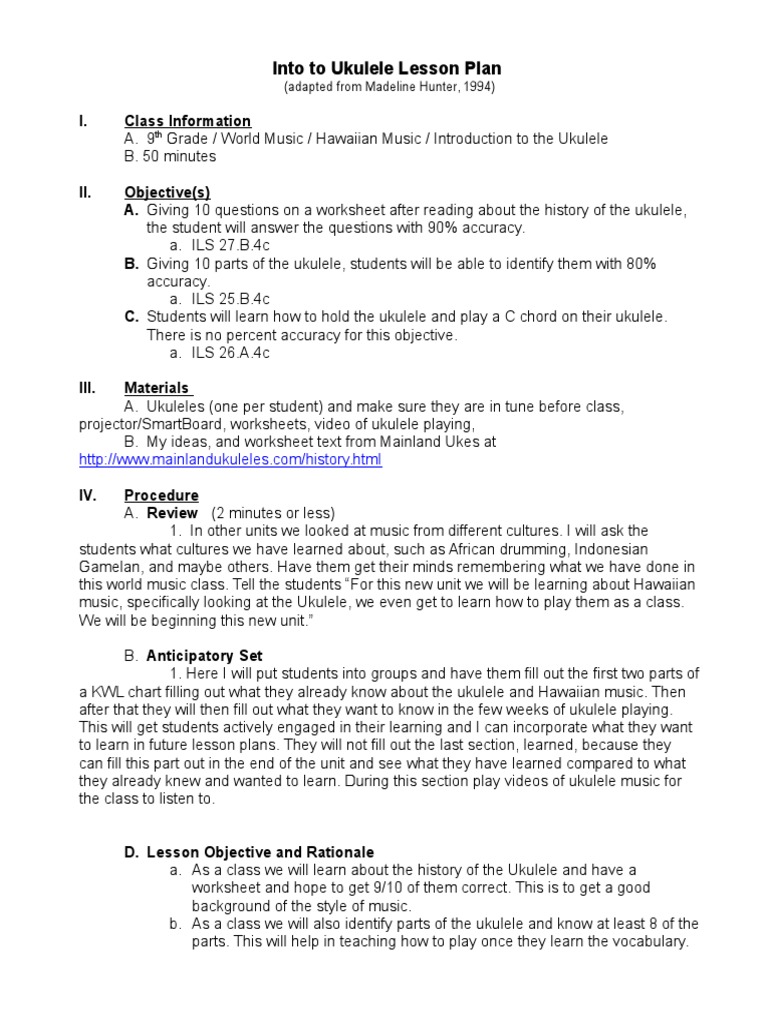 Module 1 Lesson Plan | PDF | Lesson Plan | Test (Assessment)