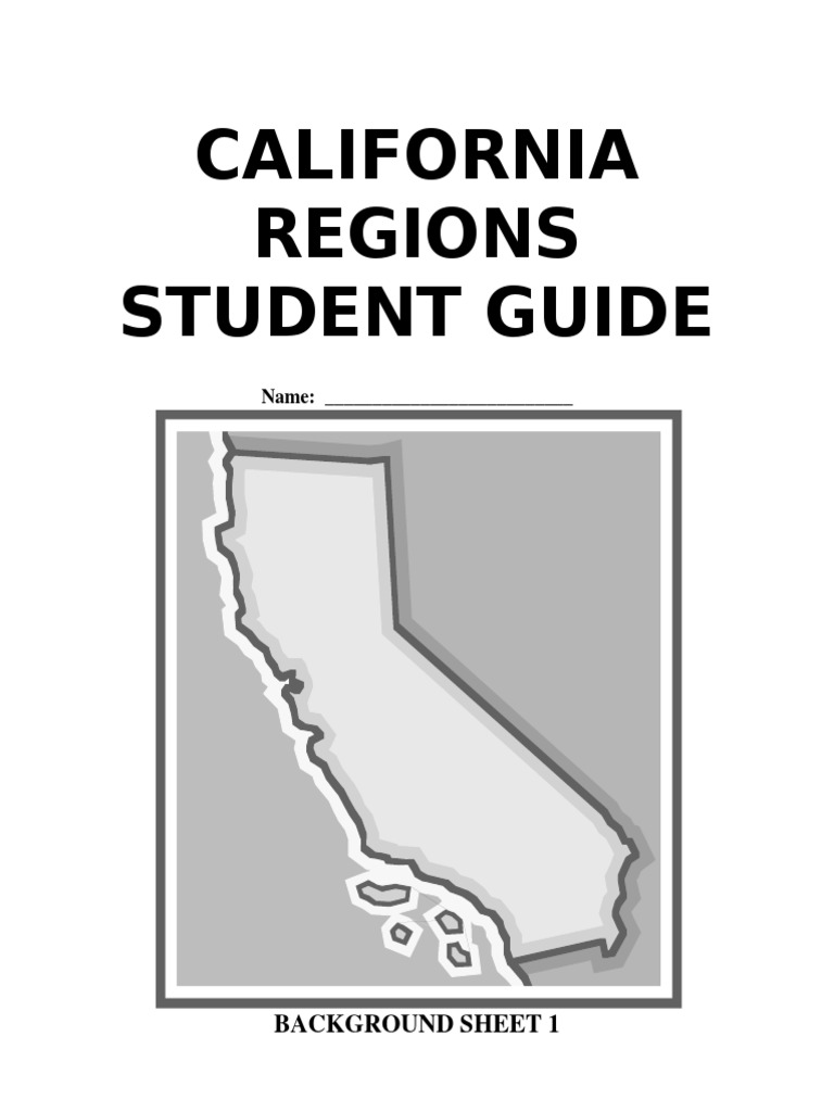 California Regions Student Guide: Background Sheet 1 | PDF | Desert ...