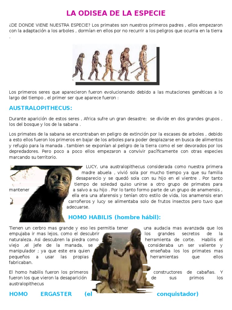 La Odisea de La Especie | PDF | Homo | Homo Sapiens