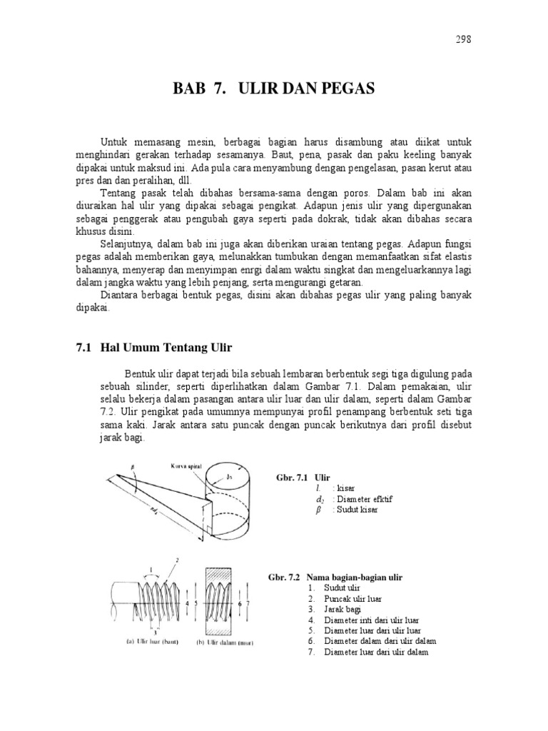 Bab 7 Ulir Dan Pegas | PDF