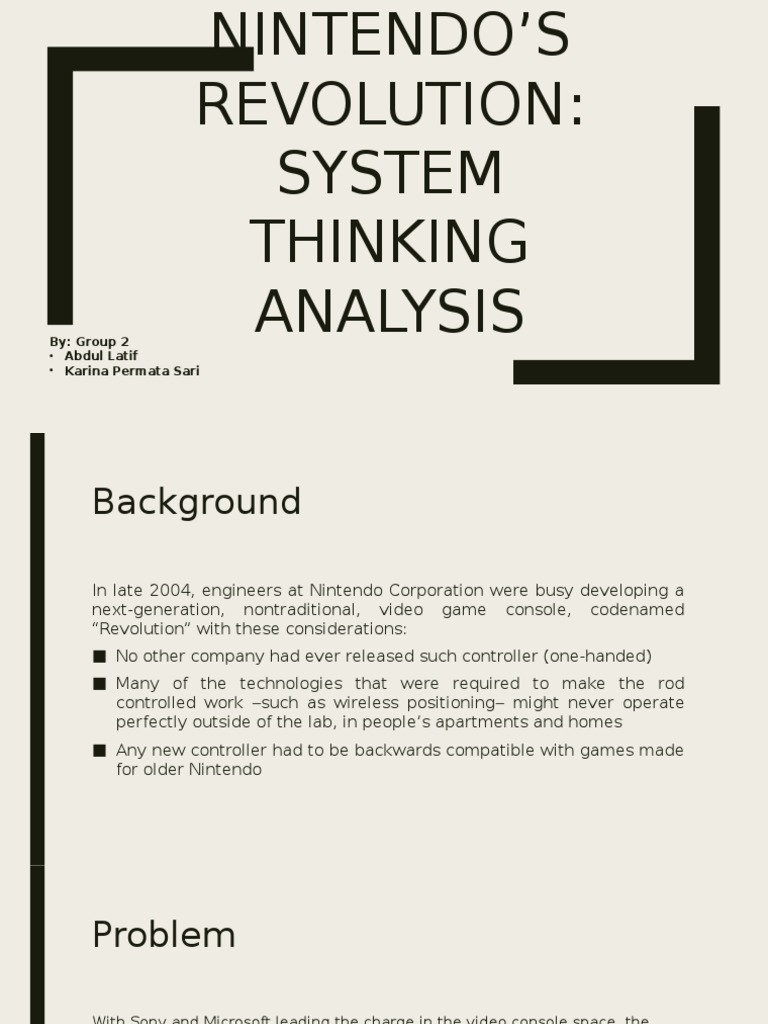 Nintendo's Revolution (System Thinking Approach) | PDF