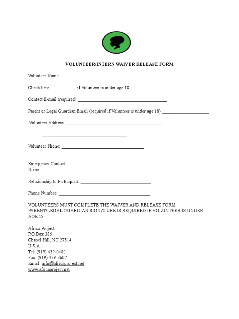 Intern-Volunteer Waiver Form | PDF | Indemnity | Civil Law (Legal System)