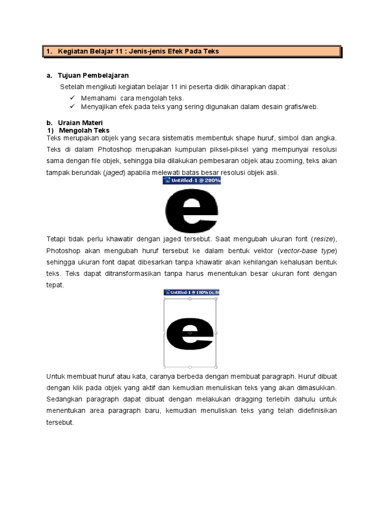 Jenis Efek Teks dalam Desain Grafis | PDF
