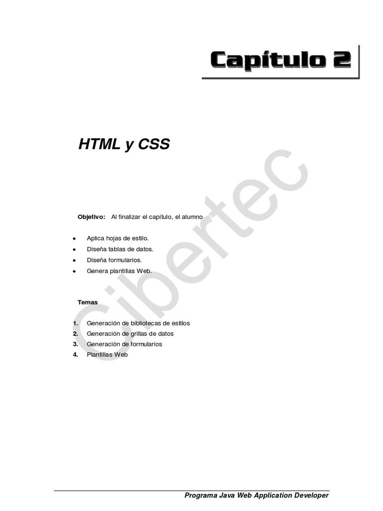 Capitulo 2 - HTML y CSS PDF | PDF | Hojas de estilo en cascada | HTML