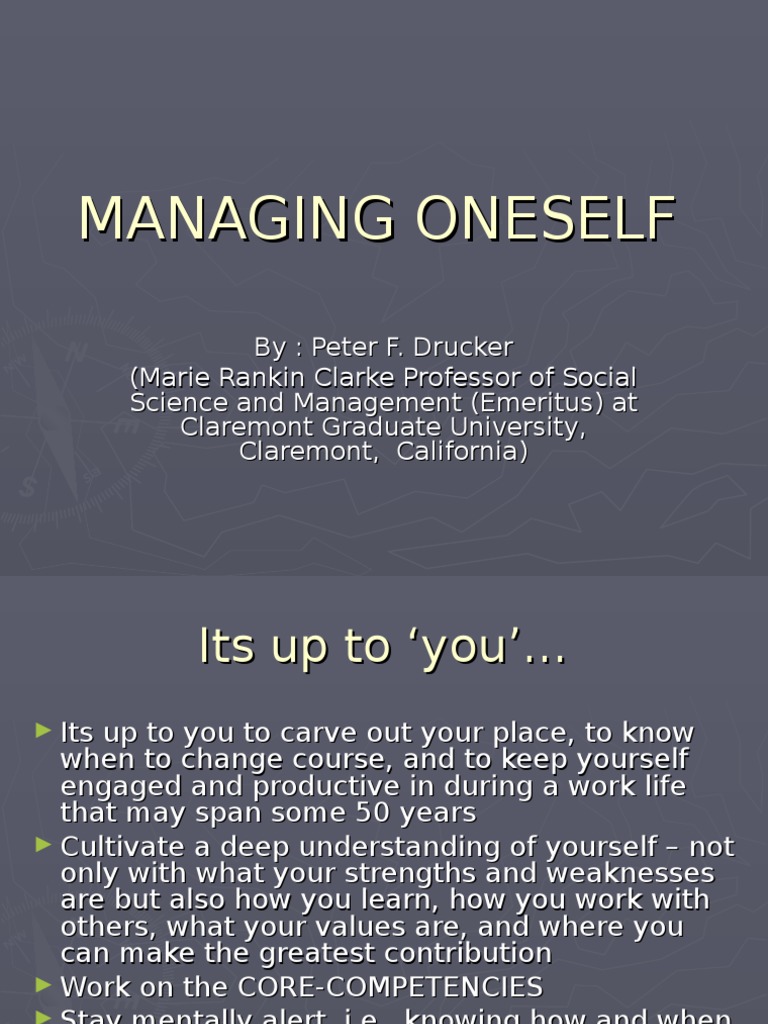 Managing Oneself | PDF | Mentorship | Cognitive Science