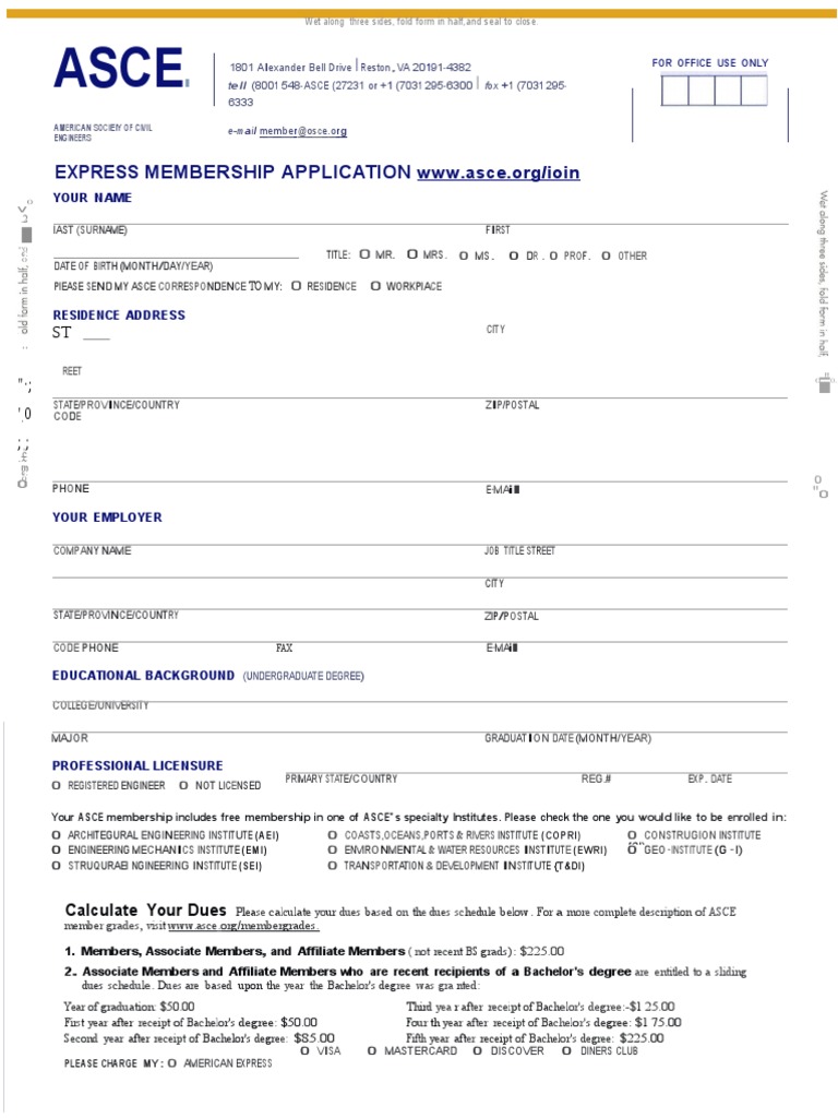 ASCE Membership Application | PDF