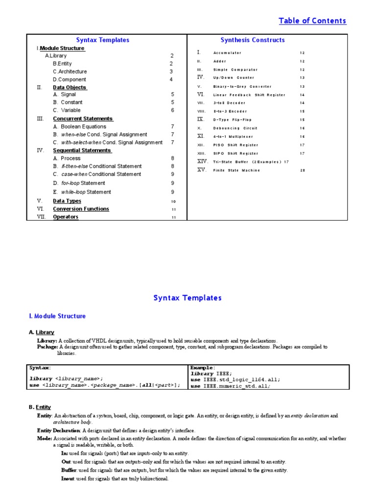 VHDL Templates | PDF | Data Type | Vhdl