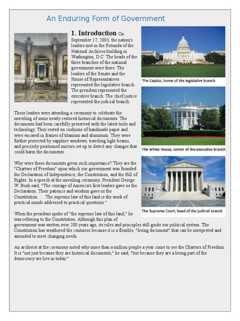 Enduring Plan of Government Text | PDF | United States Constitution ...