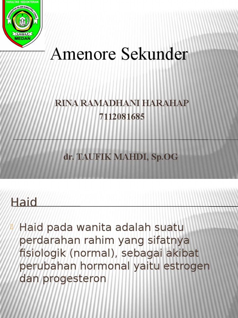 Amenore Sekunder PPT Mju | PDF