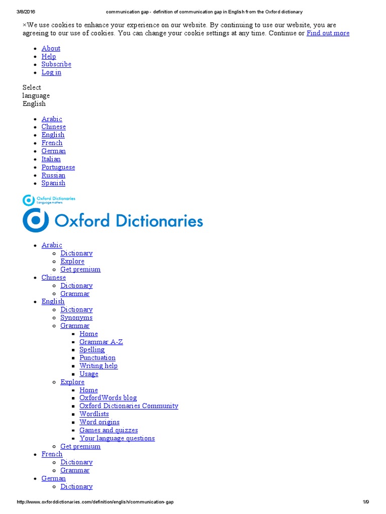 Communication Gap - Definition of Communication Gap in English From The ...