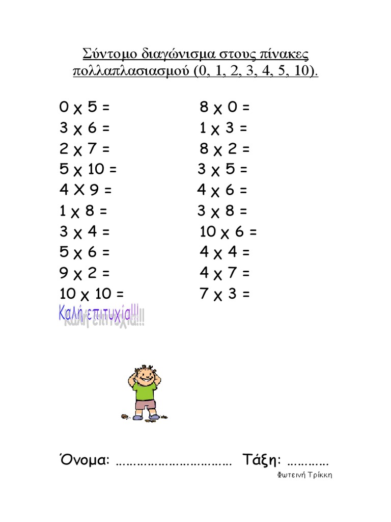 Syntomo Diagonisma Stous Pinakes Pollaplasiasmou | PDF