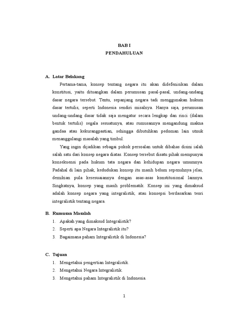Makalah Integralistik | PDF