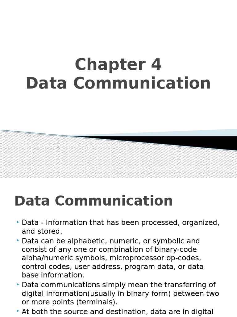 Chapter 4 - Data Communication | PDF | Network Topology | Duplex (Telecommunications)
