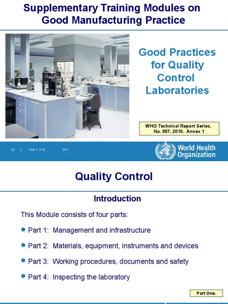 WHO - Good Practices For Quality Control Laboratories. Part 1 | PDF ...