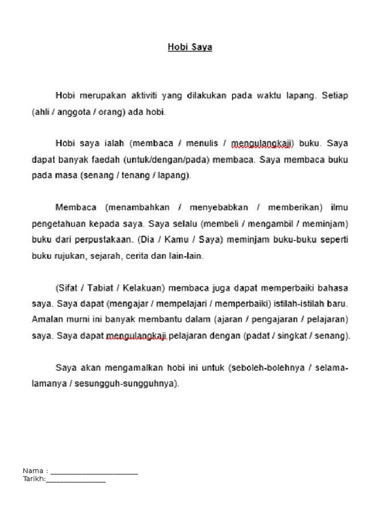 Hobi Saya | PDF