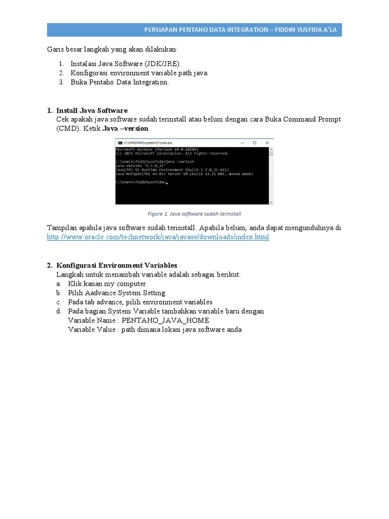 Persiapan Pentaho Data Integration | PDF