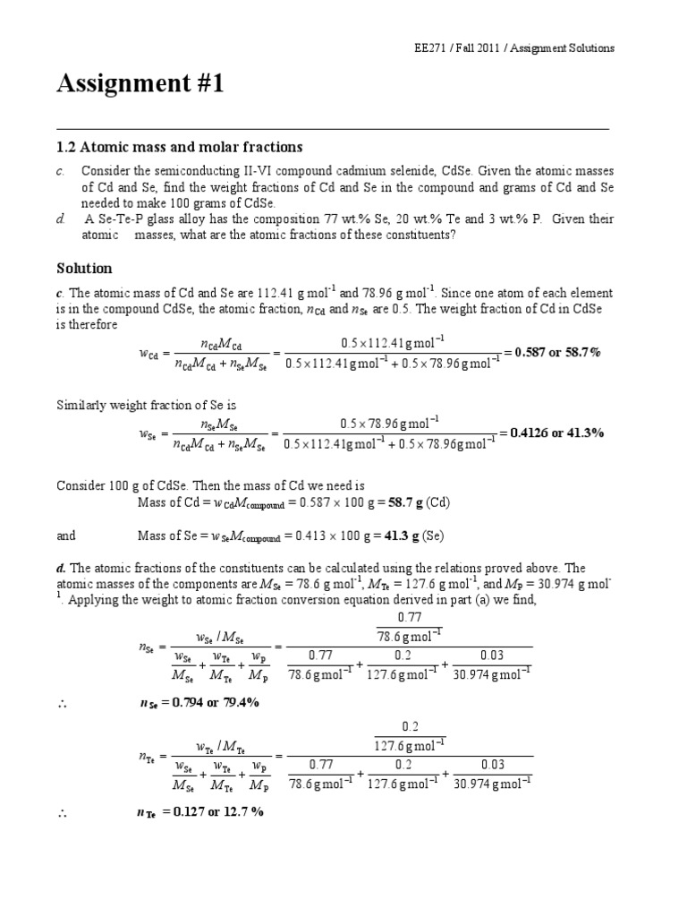 Assignment 1 | PDF | Ionic Bonding | Crystal Structure