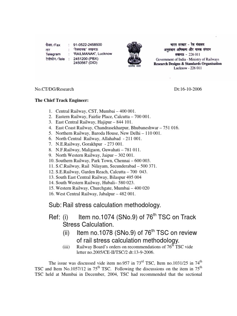 Section Modulus & Stress Calculation of Rail Section | PDF | Track ...
