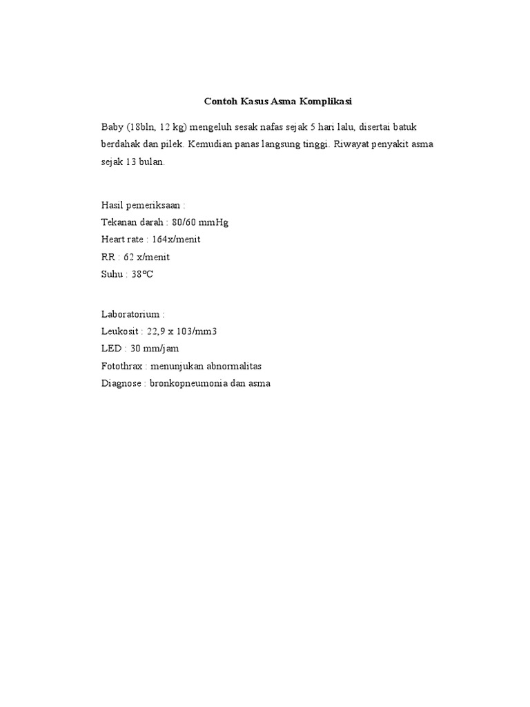 Kasus Asma dan Bronkopneumonia Anak | PDF | Pengembangan Diri | Sains & Matematika