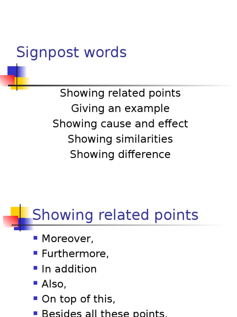 Signpost Words | PDF