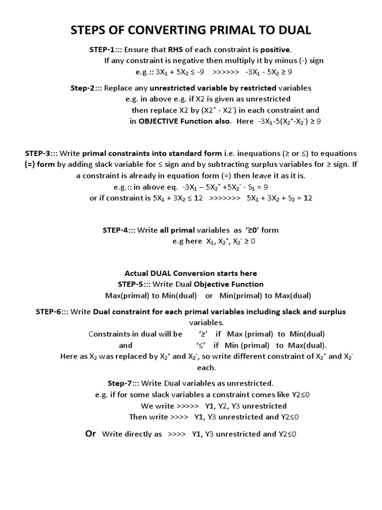 Steps of Converting Primal To Dual | PDF | Theoretical Computer Science | Algorithms