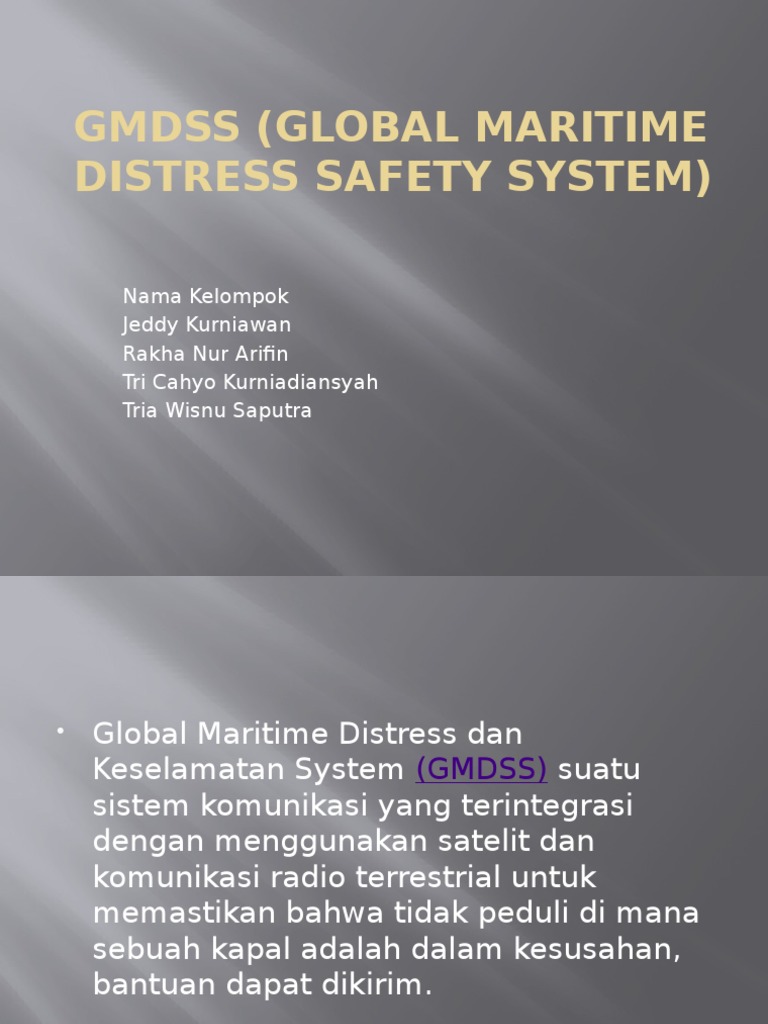 Gmdss (Global Maritime Distress Safety System) | PDF