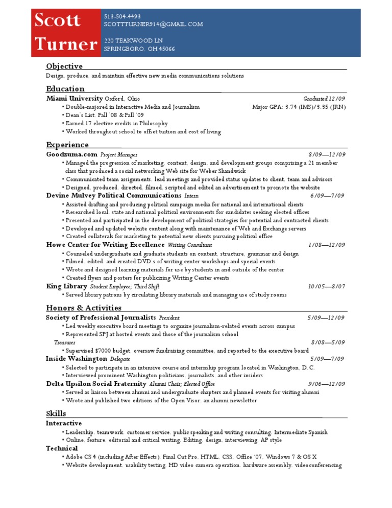 Scott Turner Resume | PDF | Websites | Libraries