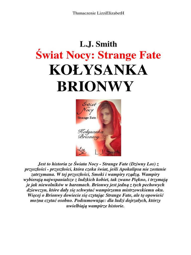 L.J. Smith - NightWorld Strange Fate - Kołysanka Brionwy_chap 1 | PDF