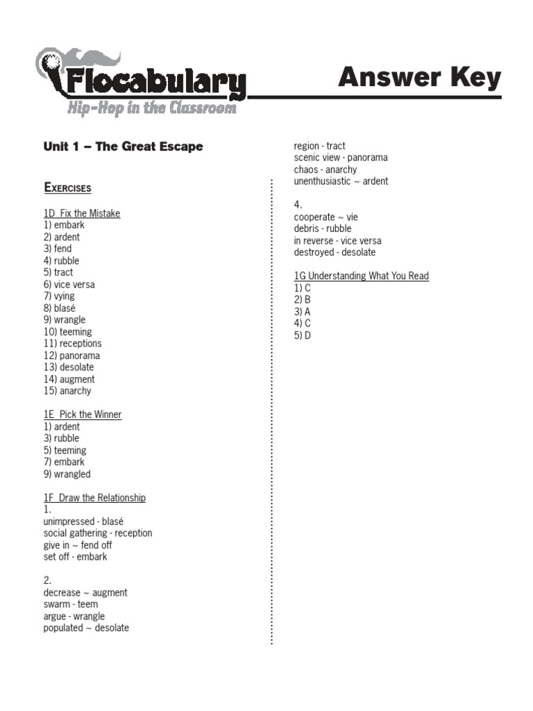 1 The Great Escape Answer Key | PDF