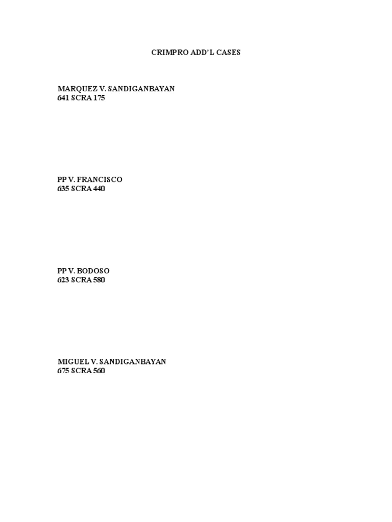 Crimpro Add'L Cases | PDF