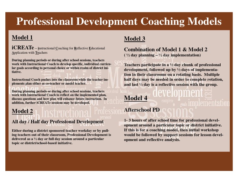 Professional Development Coaching Models | PDF