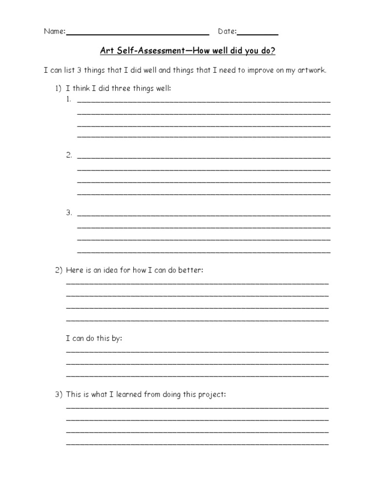 Art Self-Assessment-How Well Did You Do? | PDF