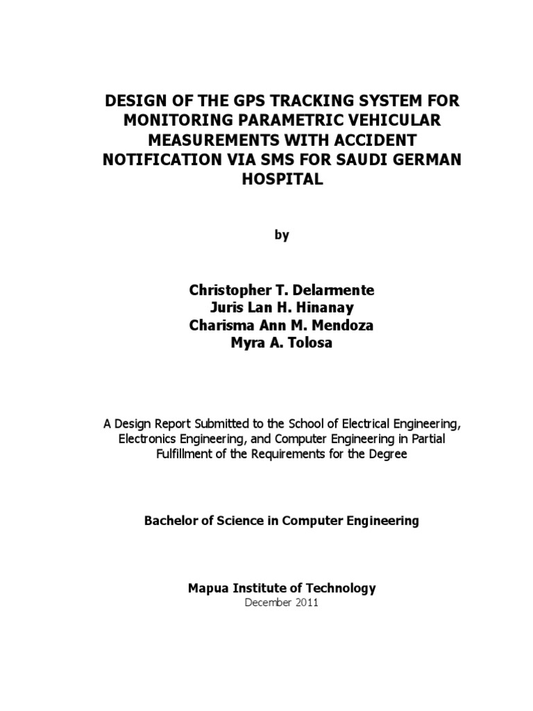 Design of Gps Tracking System For Monitoring Parametric Vehicular ...