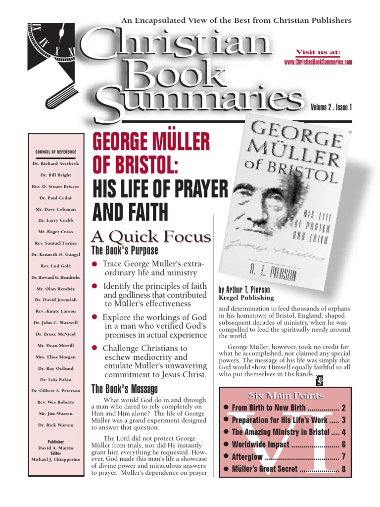George Muller of Bristol:: Hri Tian Ook Ummaries | PDF | Prayer ...