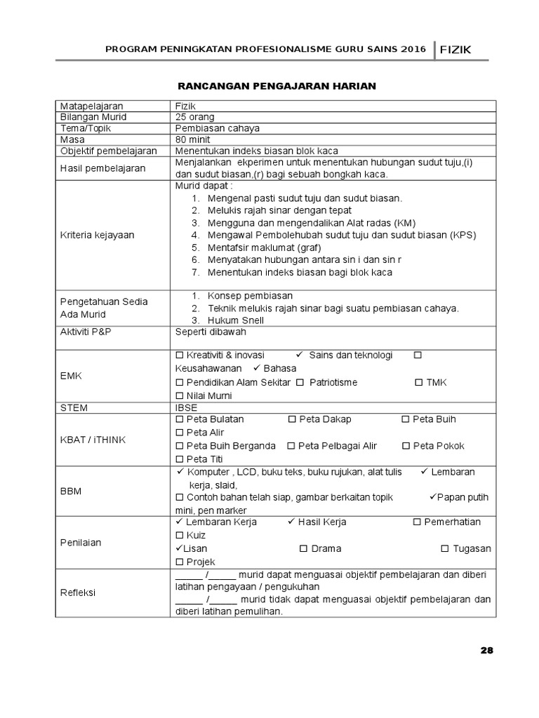 RPH Fizik Amali - Ms 35-37 | PDF