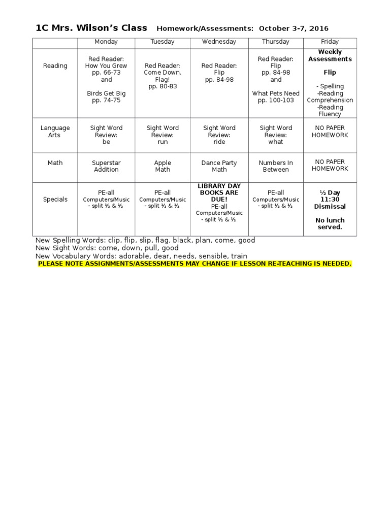 Homework Template Pdf