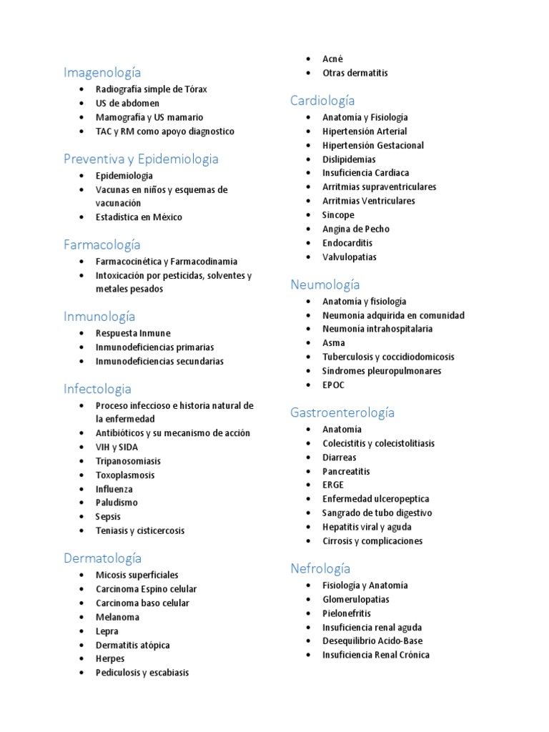 Temario ENARM | PDF | El embarazo | Neumonía